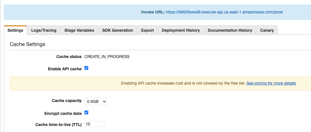 How to Cache in AWS API Gateway